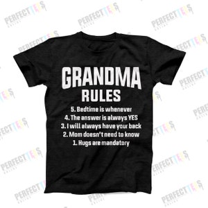 Grandma’s Rules T-shirt – Funny Grandma Shirt, Grandkids Spoiled Here, Best Grandma Gift ...