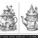 Enchanted Fairy Teapot House Coloring Pages for Adults, Printable ...
