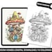 Magical Fairy Mushroom House Coloring Pages for Adults, Printable ...