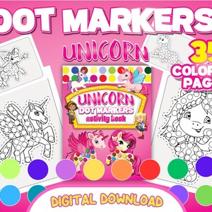 Printable Unicorn Do A Dot Coloring Pages for Kids, Unicorn Do A Dot ...