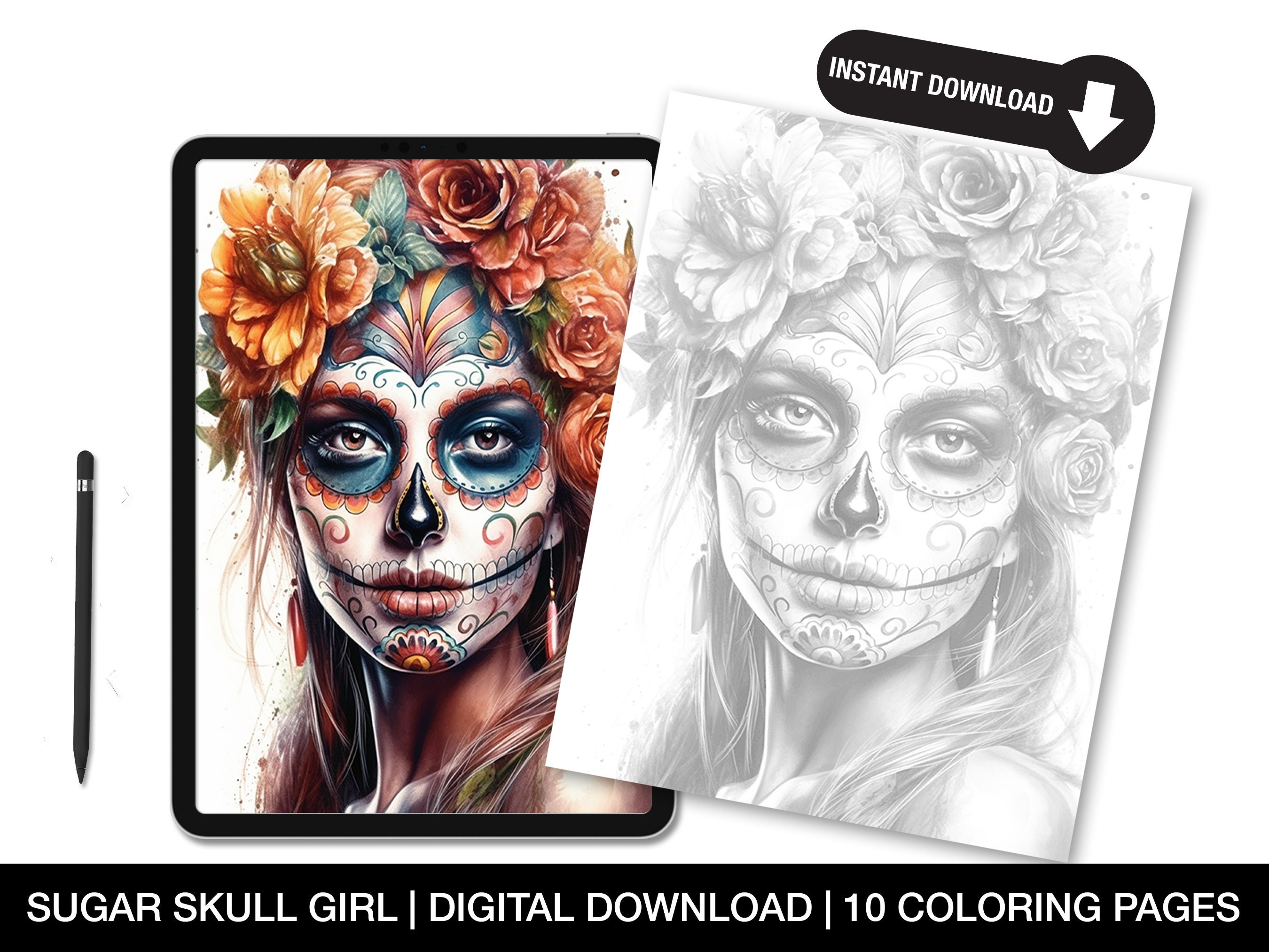 Sugar Skull Girl Coloring Pages