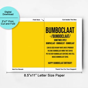Funny Jamaican Birthday Card: Rude Bumboclaat Greeting (digital ...