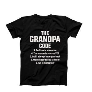 The Grandpa Code Shirt, Funny Grandpa T-shirt, Cool Grandpa Tee, Best ...