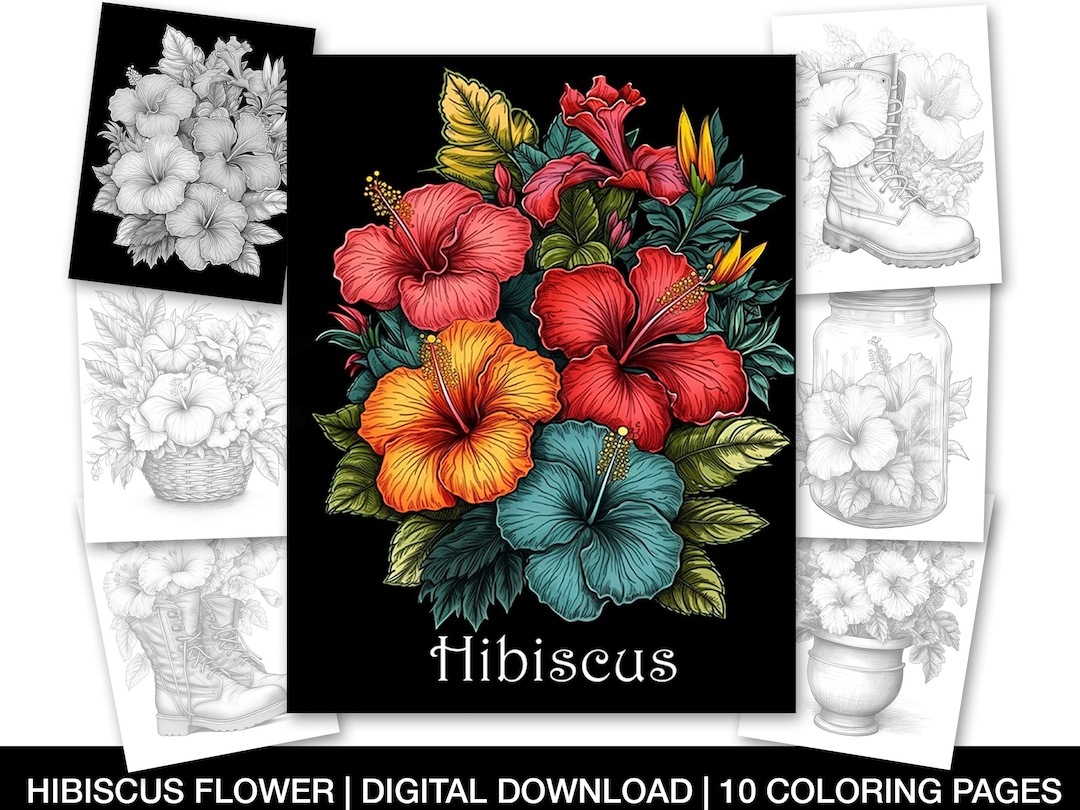 Hibiscus Flower Coloring Pages