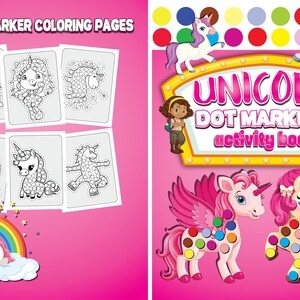 Printable Unicorn Do A Dot Coloring Pages for Kids, Unicorn Do A Dot ...