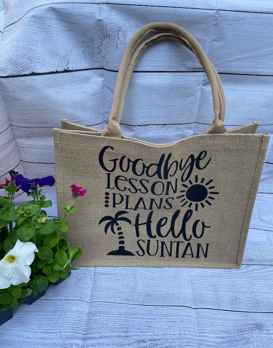 Teacher Appreciation Tote Bag.. Goodbye Lesson Plans Hello Suntans - Etsy