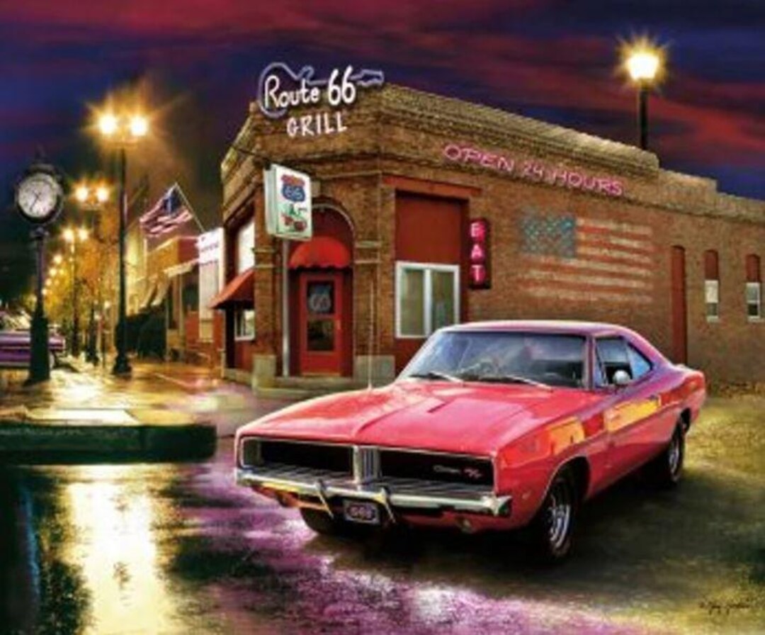 Dodge Charger Fabric by the Panel 100% Cotton Riley Blake RARE ...