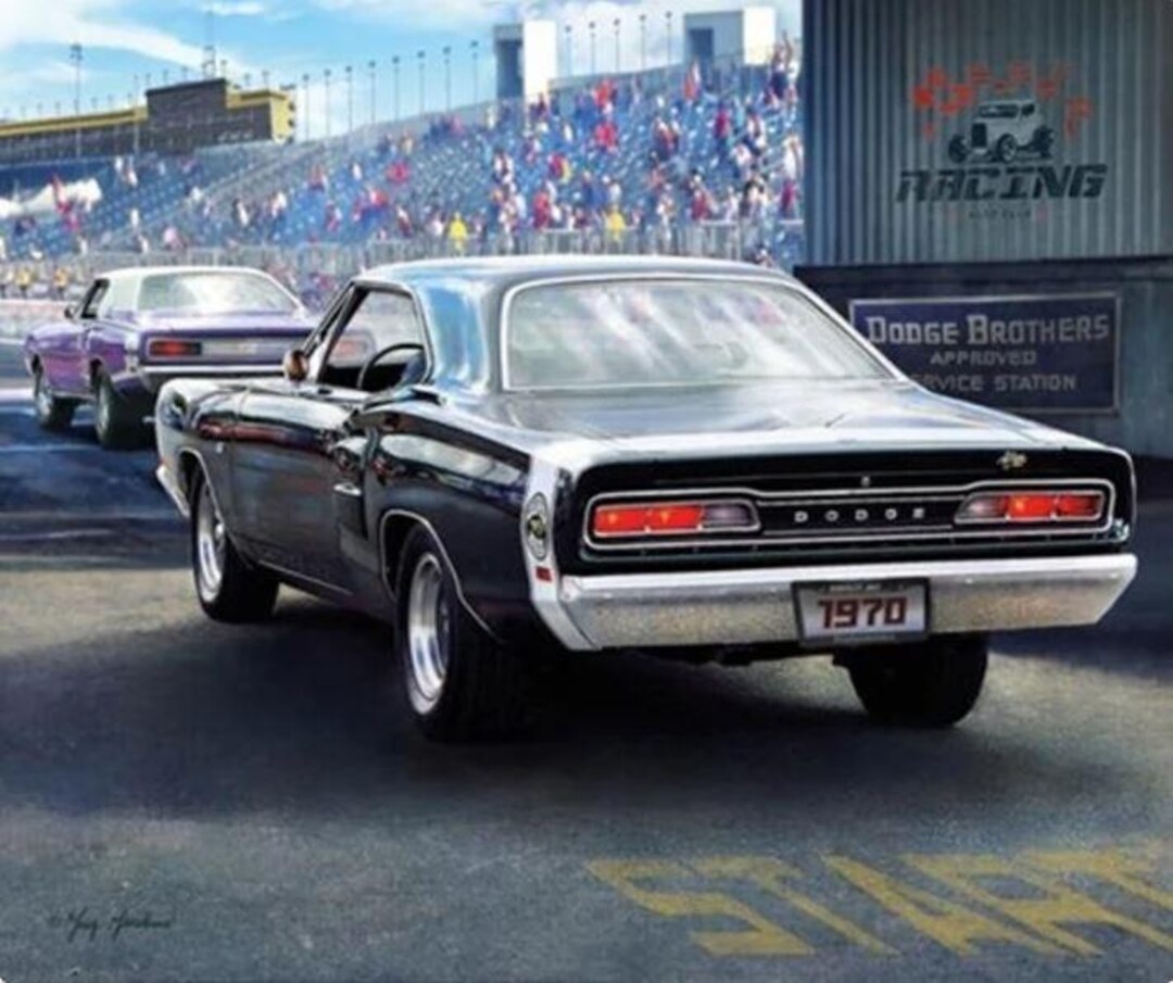 Dodge Super Bee Fabric by the Panel 100% Cotton Riley Blake RARE ...
