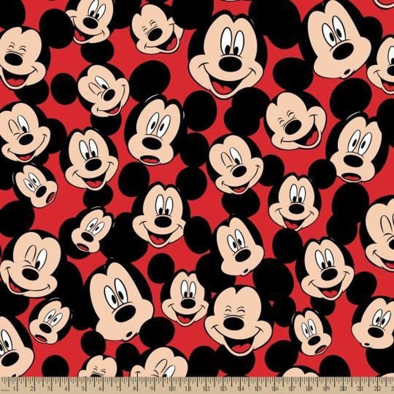 Mickey Mouse Disney Fleece Fabric by the Yard - Etsy