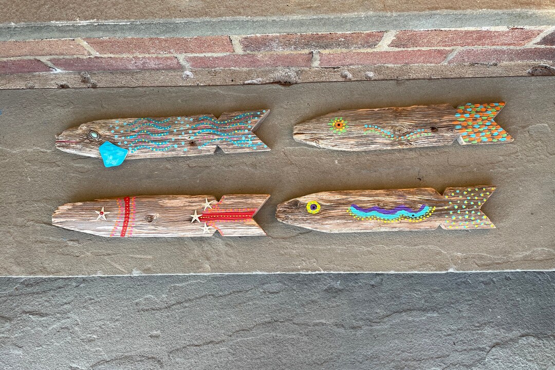 Picket Fence Fish Whimsical Painted Fish Wooden Fish - Etsy