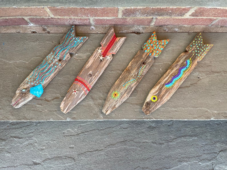 Picket Fence Fish - Whimsical Painted Fish - Wooden Fish - 13.5” - Etsy