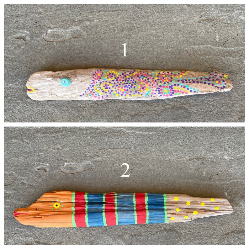 Driftwood Folk Art Fish Rustic Fish Nautical Decor Beach - Etsy