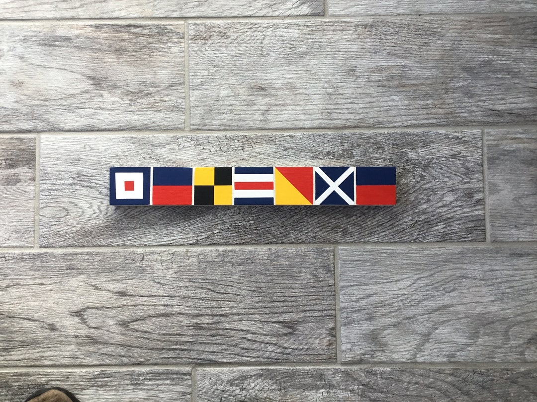 Nautical Flag Welcome Sign: Hand-painted Maritime Decor - Etsy