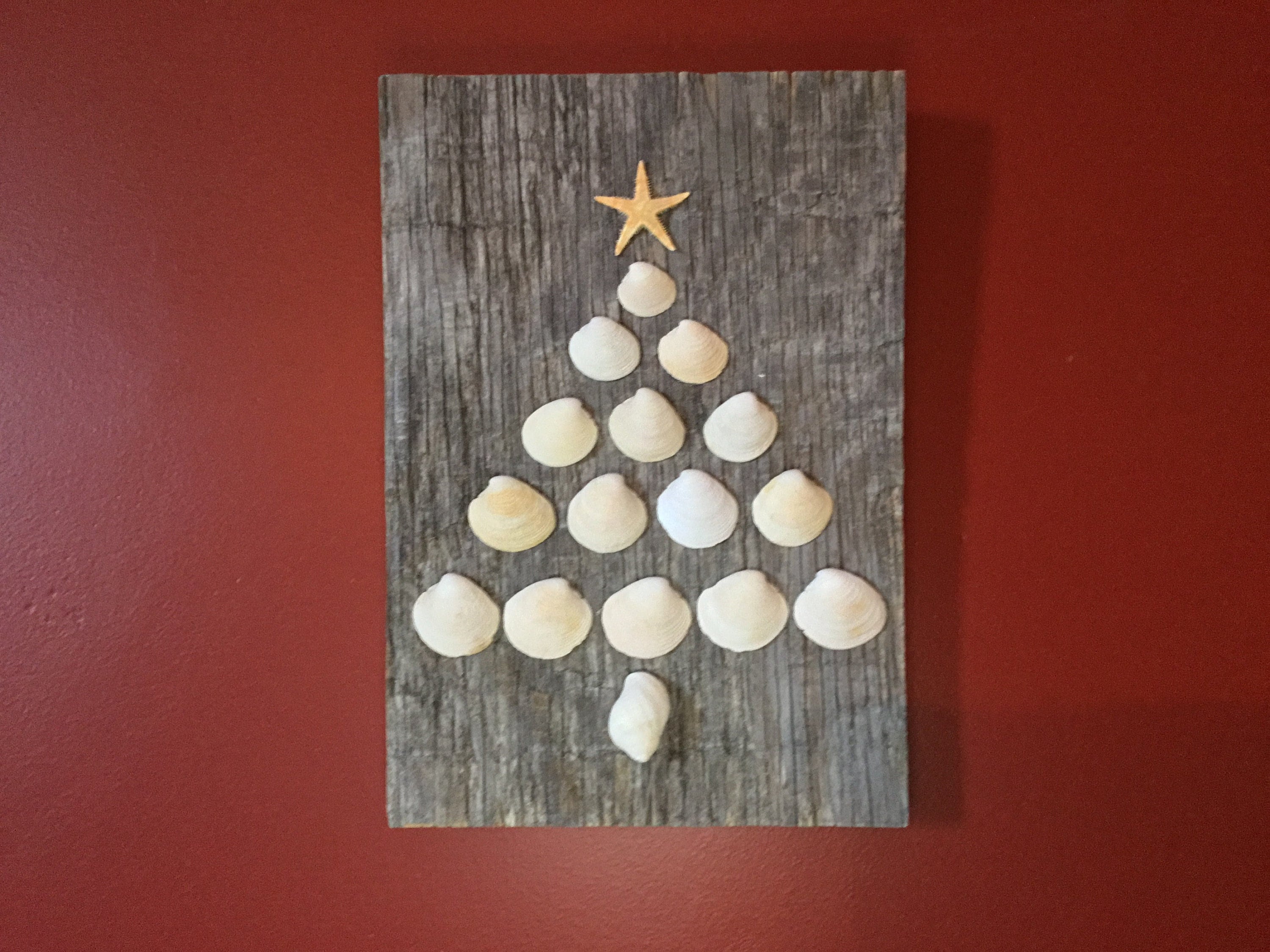 Seashell Christmas Tree Clam Shell Tree Rustic White Christmas Tree ...