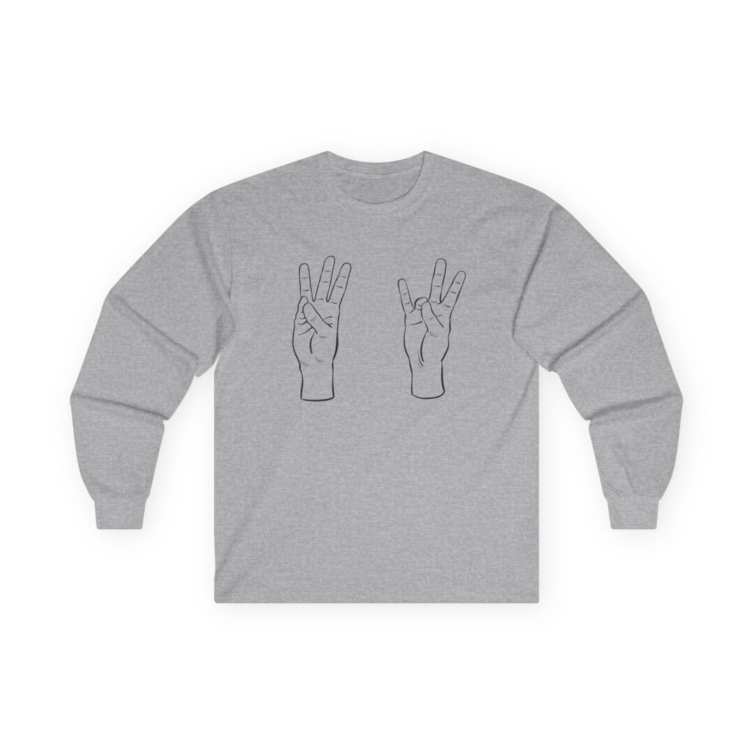 6 7 Signs Long Sleeve | Minimal Line Art Hands Tee - Etsy