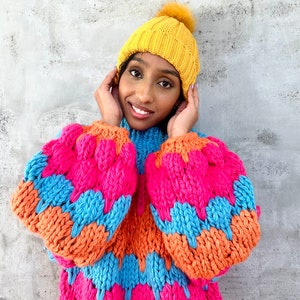 Colorful Chunky Sweater, Colorful Sweater for Women, Multi Color ...