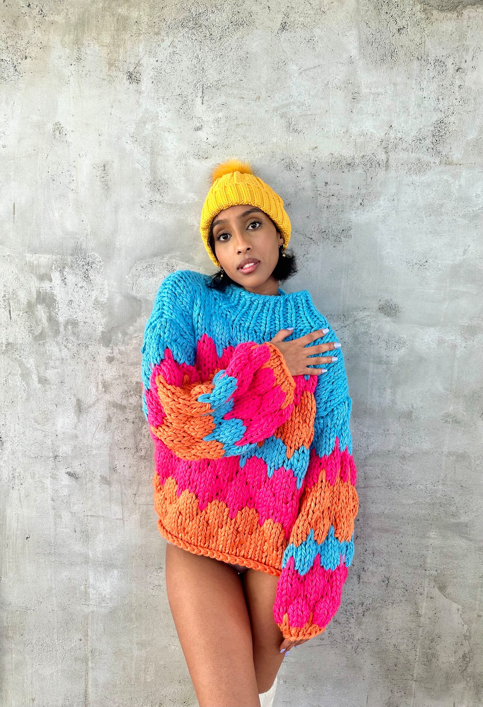Colorful Chunky Sweater, Colorful Sweater for Women, Multi Color ...