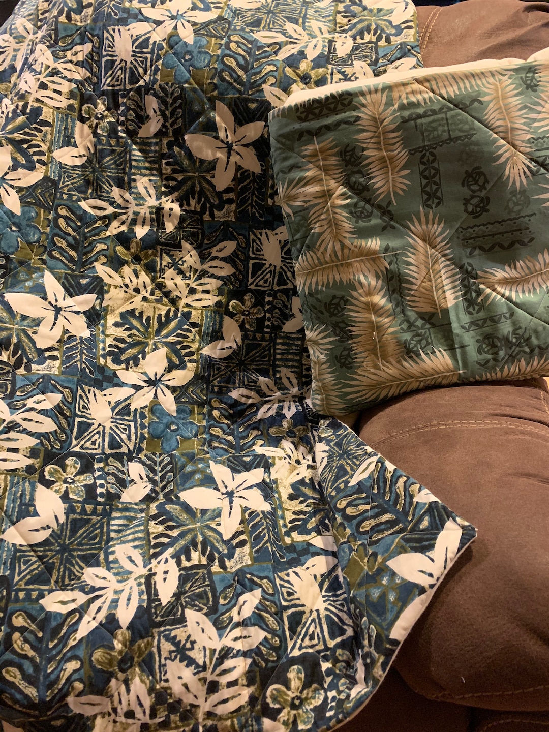 Quillow (lap Size)- Quilt- Quilt With Matching Pillow- Cotton Batting ...