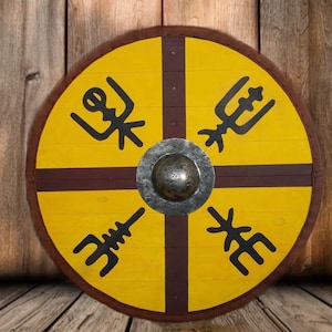 Vegvisir Battle Shield, Viking Shield, Armor Medieval, Norse Shield ...
