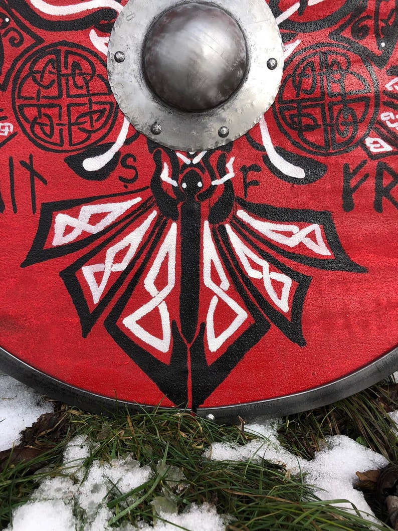 Norse Raven Battle Shield, Viking Wall Decor, Nordic Armour, Gift for ...
