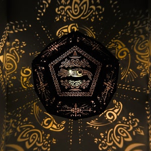 Vegvisir Shadow Lamp With Ravens, Viking Lamp, Geometric Lantern, Wood ...