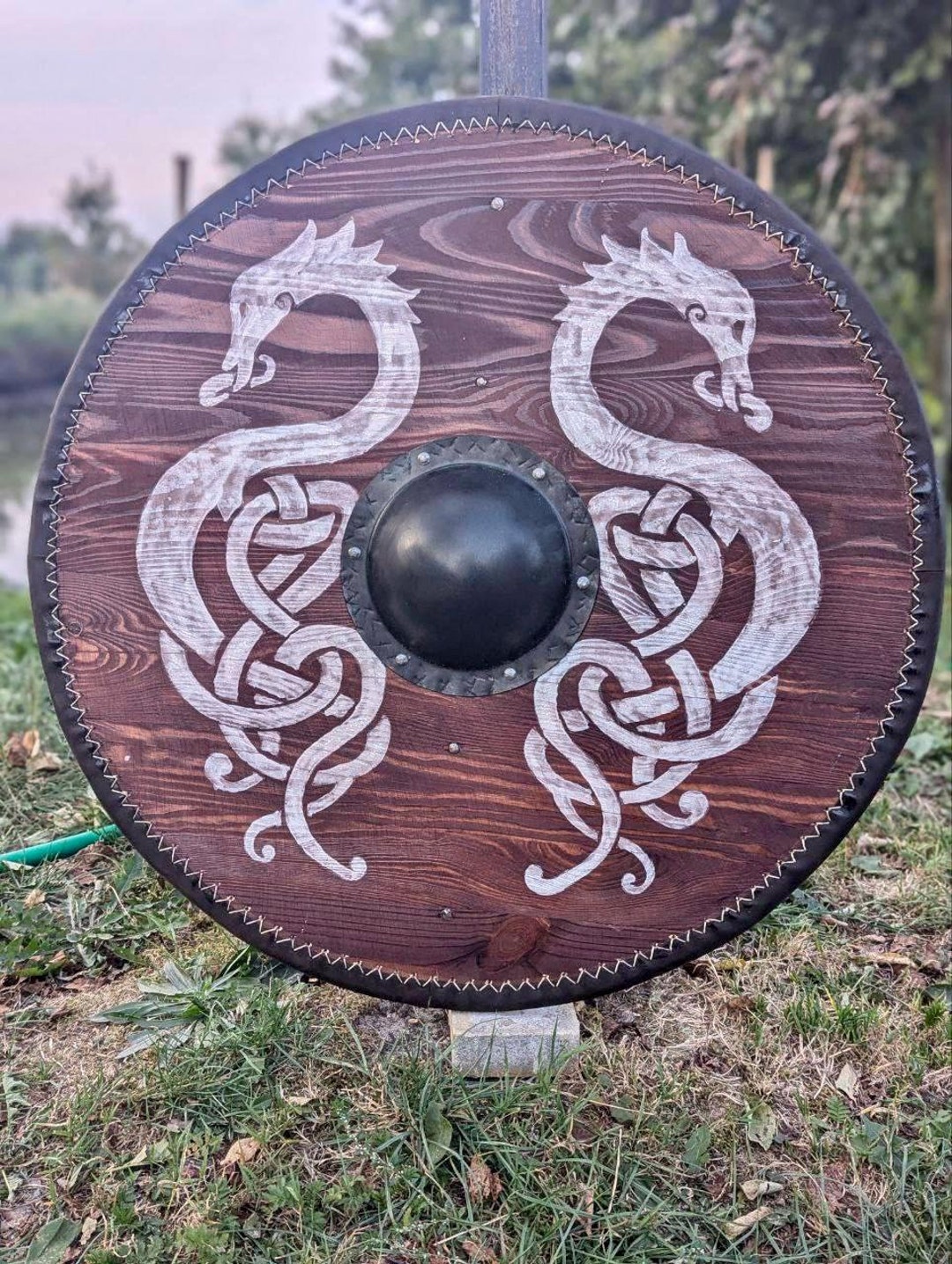 Jormungandr Viking Battle Shield, Serpent Shield, Viking Armor Shield ...