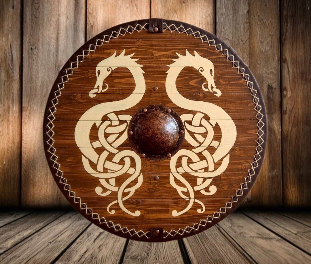 Jormungandr Serpent Viking Shield, Medieval Shield, Norse Shield, Larp ...