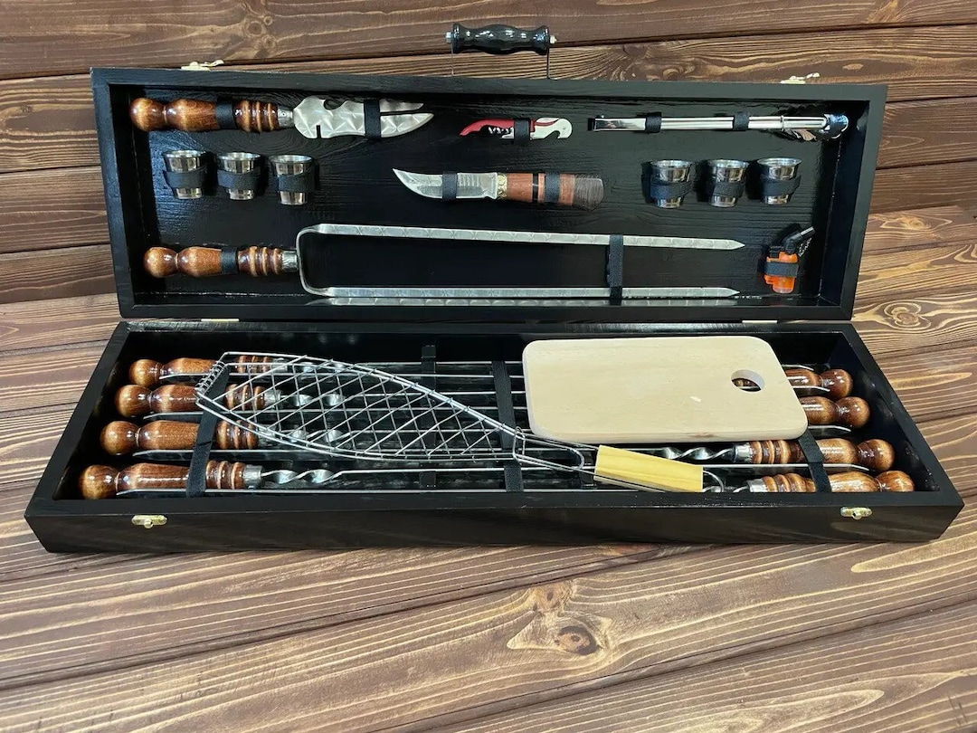 BBQ Skewers Set, Fish BBQ, Stainless Steel Skewers, BBQ Accessories ...