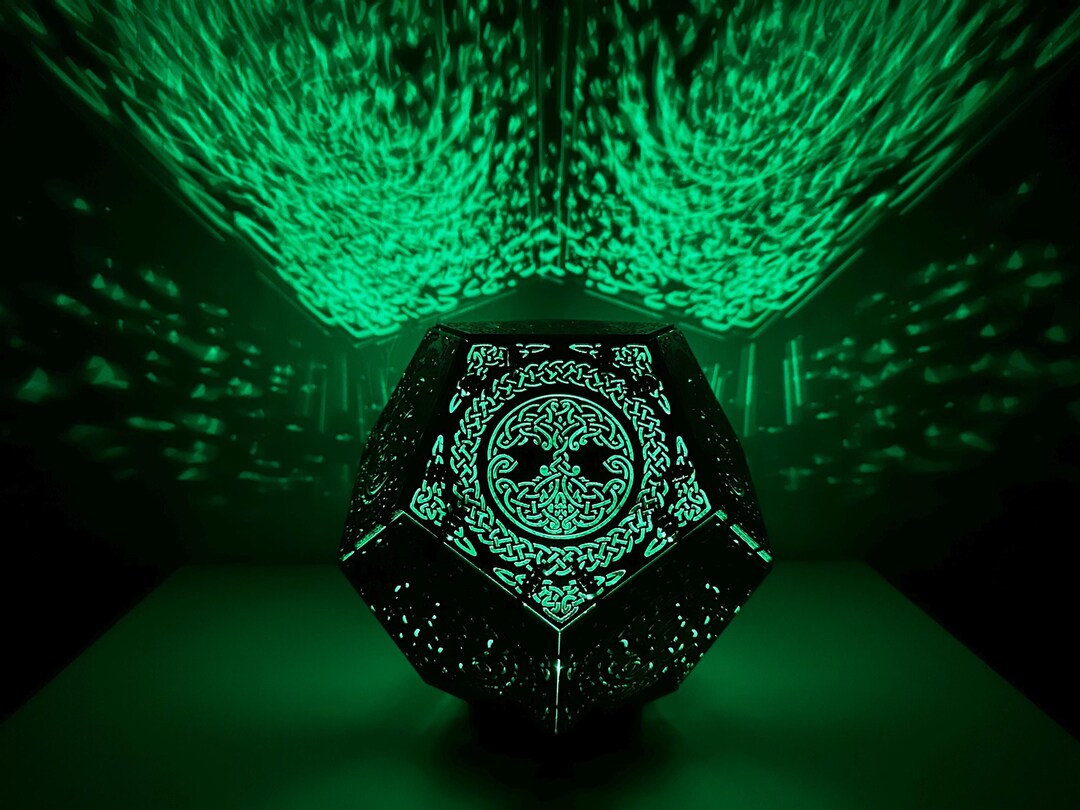 Viking Shadow Lamp "tree of Life", Colorful Norse Lamp, Wood Shade ...