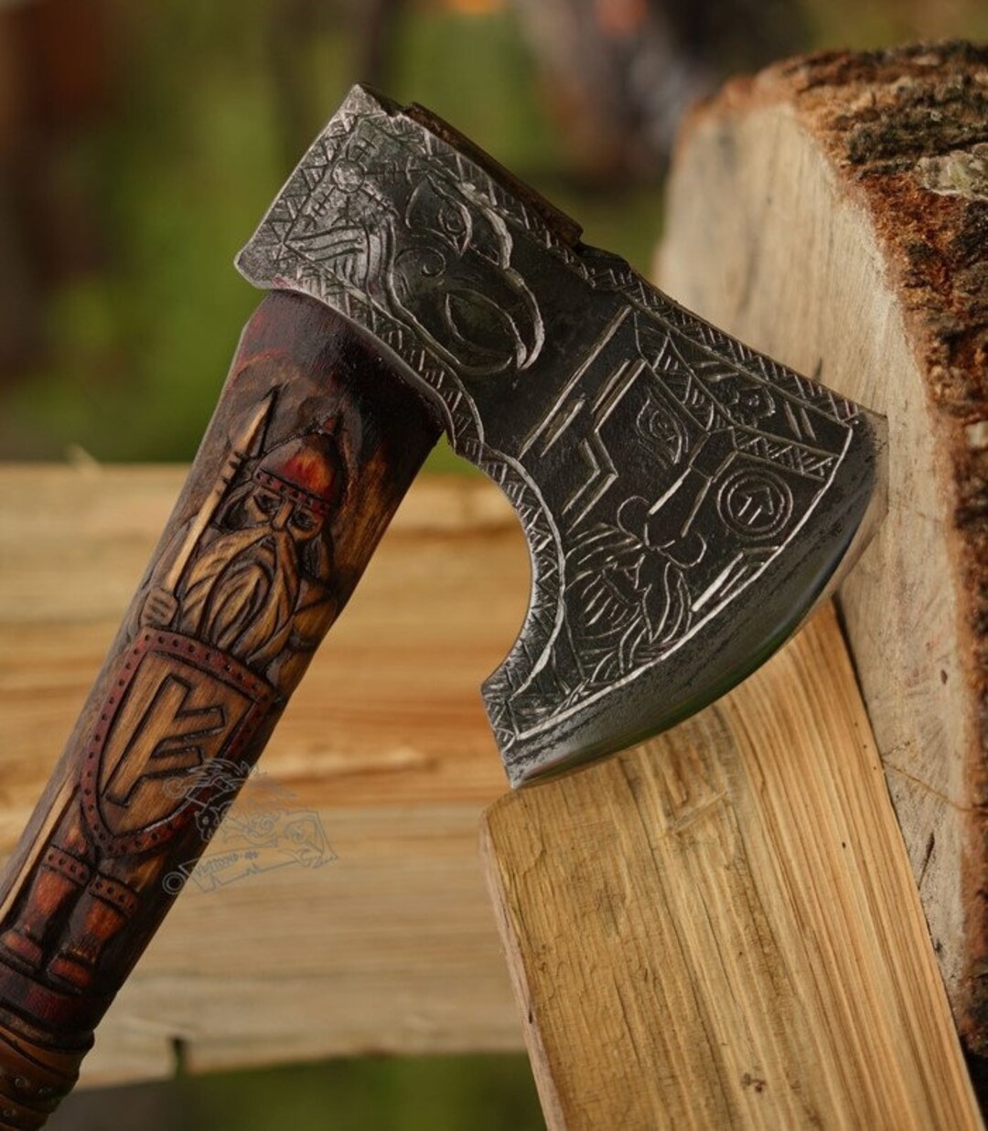 Odin Hand Forged Ax, Viking Ax, Custom Hand Forged Ax, Norse Ax With ...