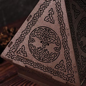 Viking Shadow Lamp "tree of Life", Norse Lamp, Geometric Lantern, Wood ...