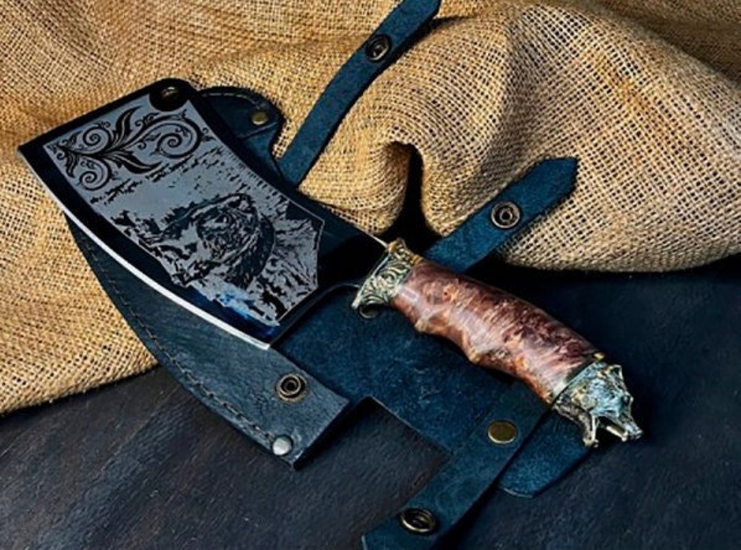 Bear Hunter Chopping Knife, Bone Chopper, Forged Chopping Knife ...