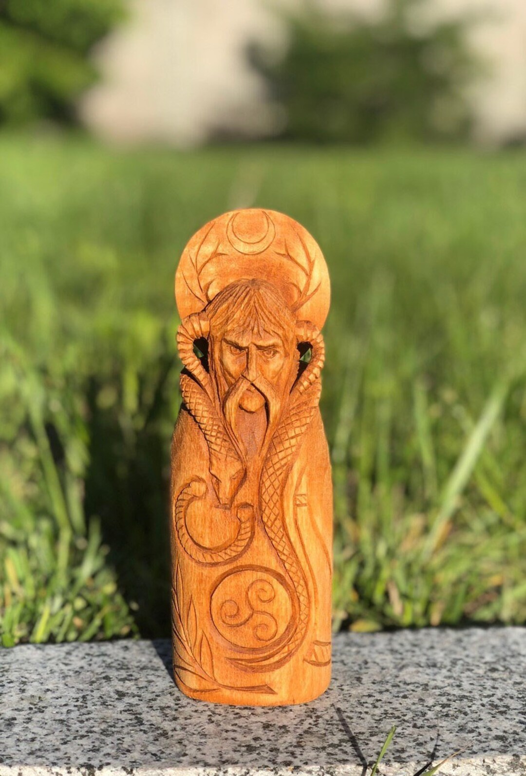 Cernunnos Statue, Wood Carving, Druid, Gothic Home Decor, Pagan Statue ...