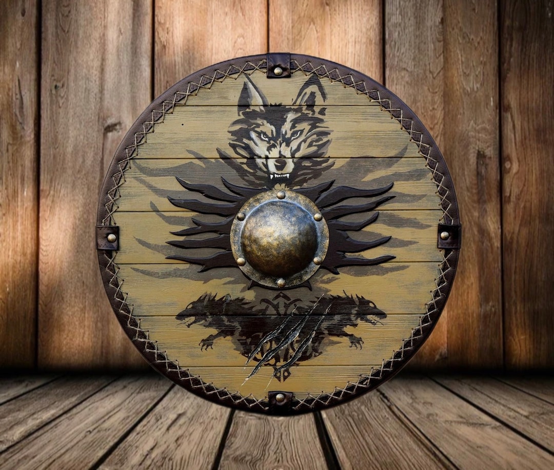 Fenrir Wolf Viking Shield, Medieval Shield, Custom Shield, Norse Shield ...