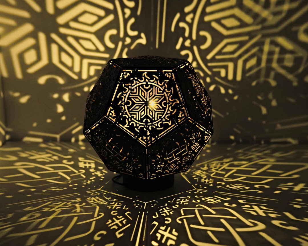 Slavic Shadow Lamp, Slavic Lamp, Geometric Lantern, Wood Shade ...