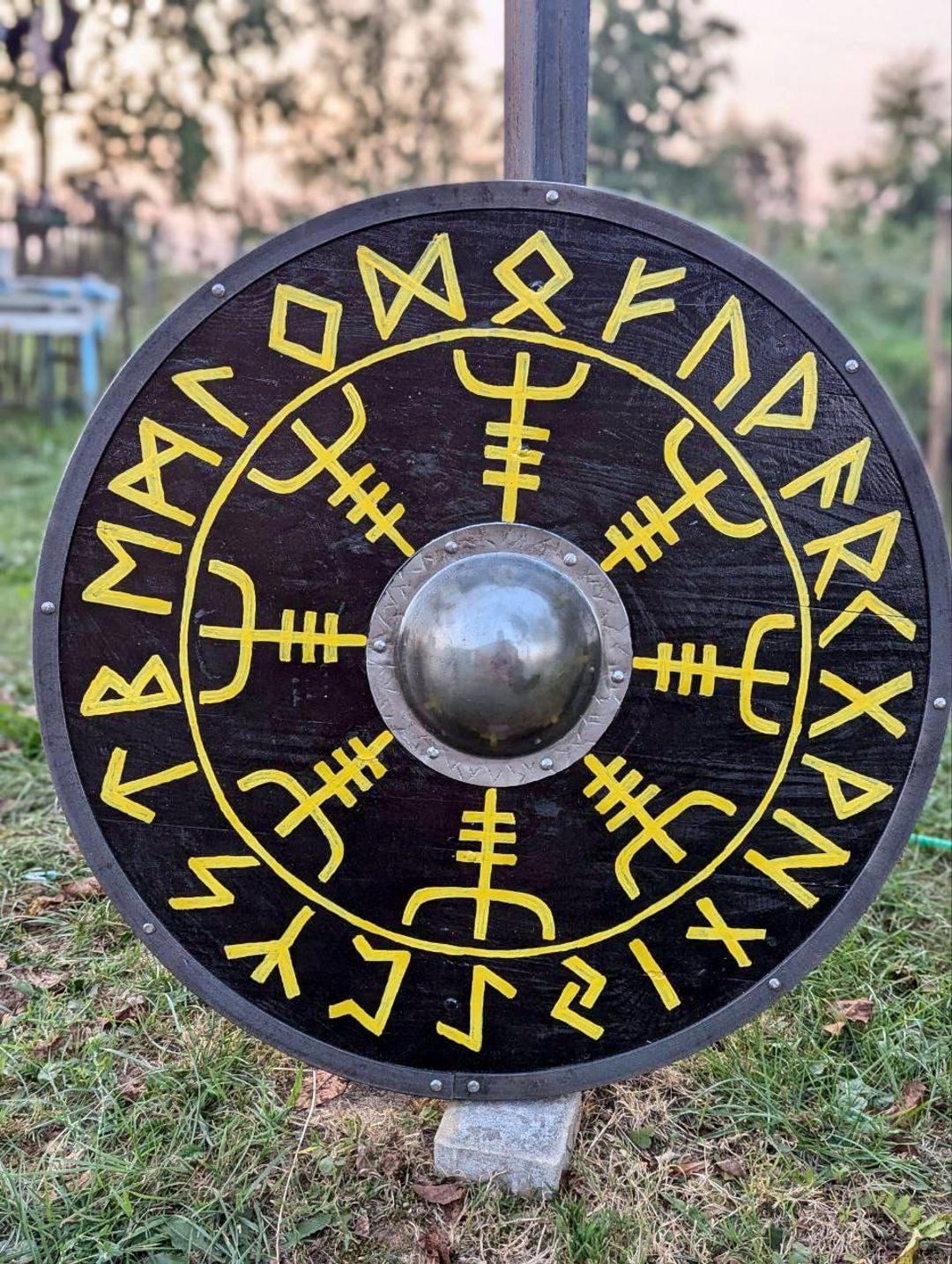 Vegvisir Viking Battle Shield, Viking Armor Shield, Medieval Shield ...