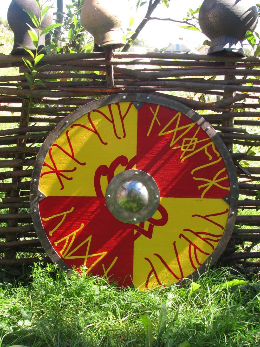 Viking Battle Shield, Traditional Norse Battle Shield, Medieval Shield ...