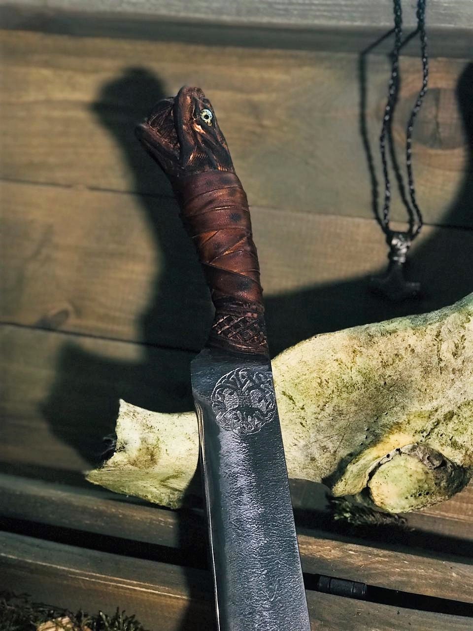 Jormungandr Norse Scramsax Viking Knife - Etsy Canada