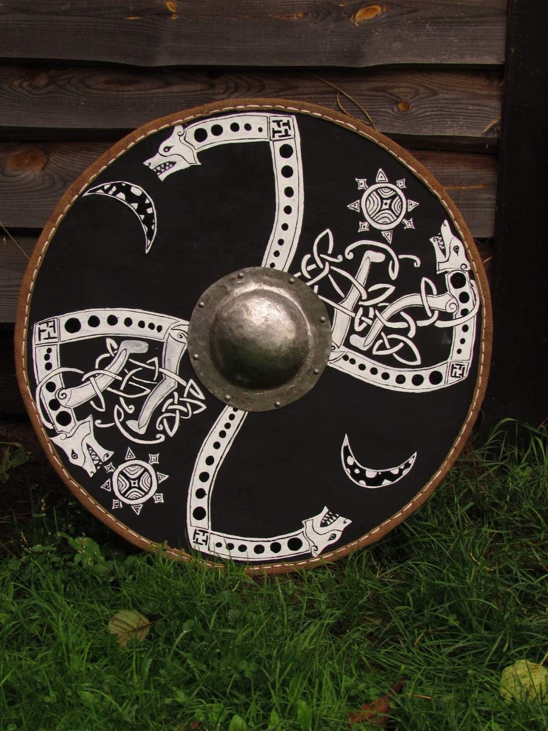 Viking Battle Shield, Fenrir Norse Shield, Medieval Shield, Custom ...