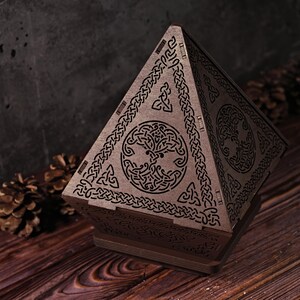 Viking Shadow Lamp "tree of Life", Norse Lamp, Geometric Lantern, Wood ...