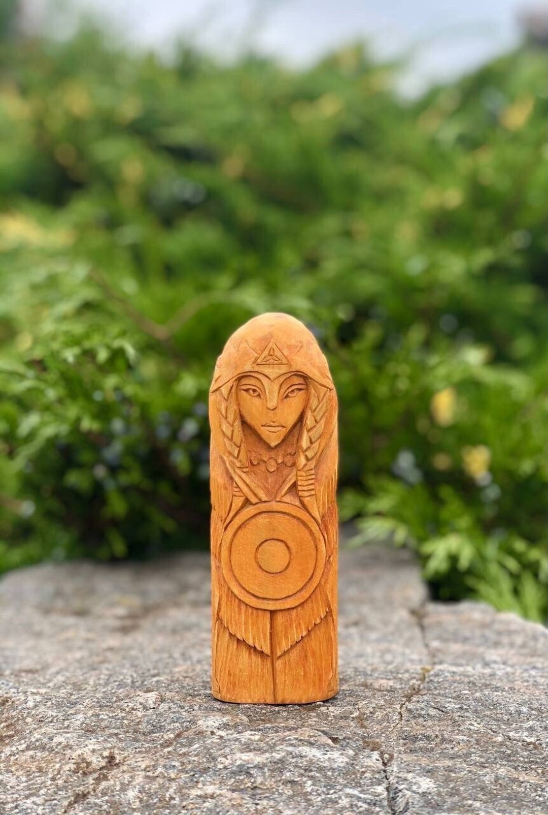 Freya Wood Carving Statue, Witchcraft, Goddess Statue, Wiccan Decor ...