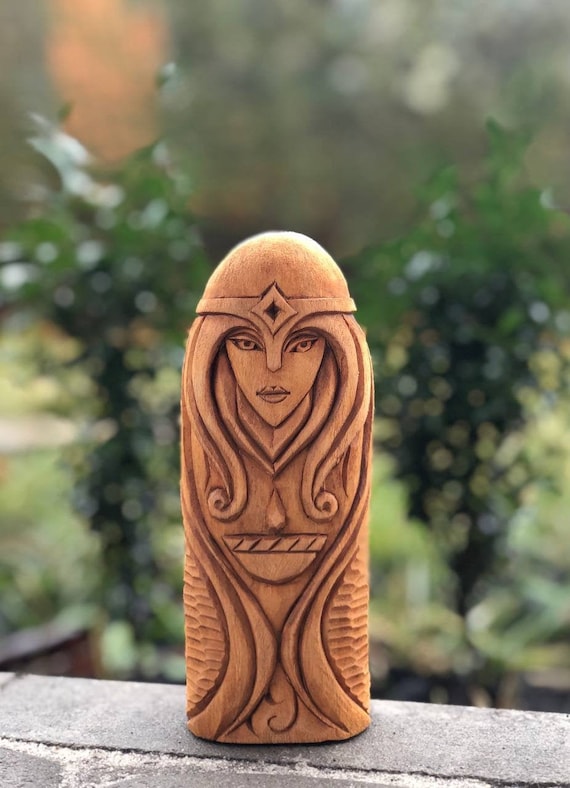 Saga Norse Goddess Statue Saga Wooden Statue Viking Statue | Etsy