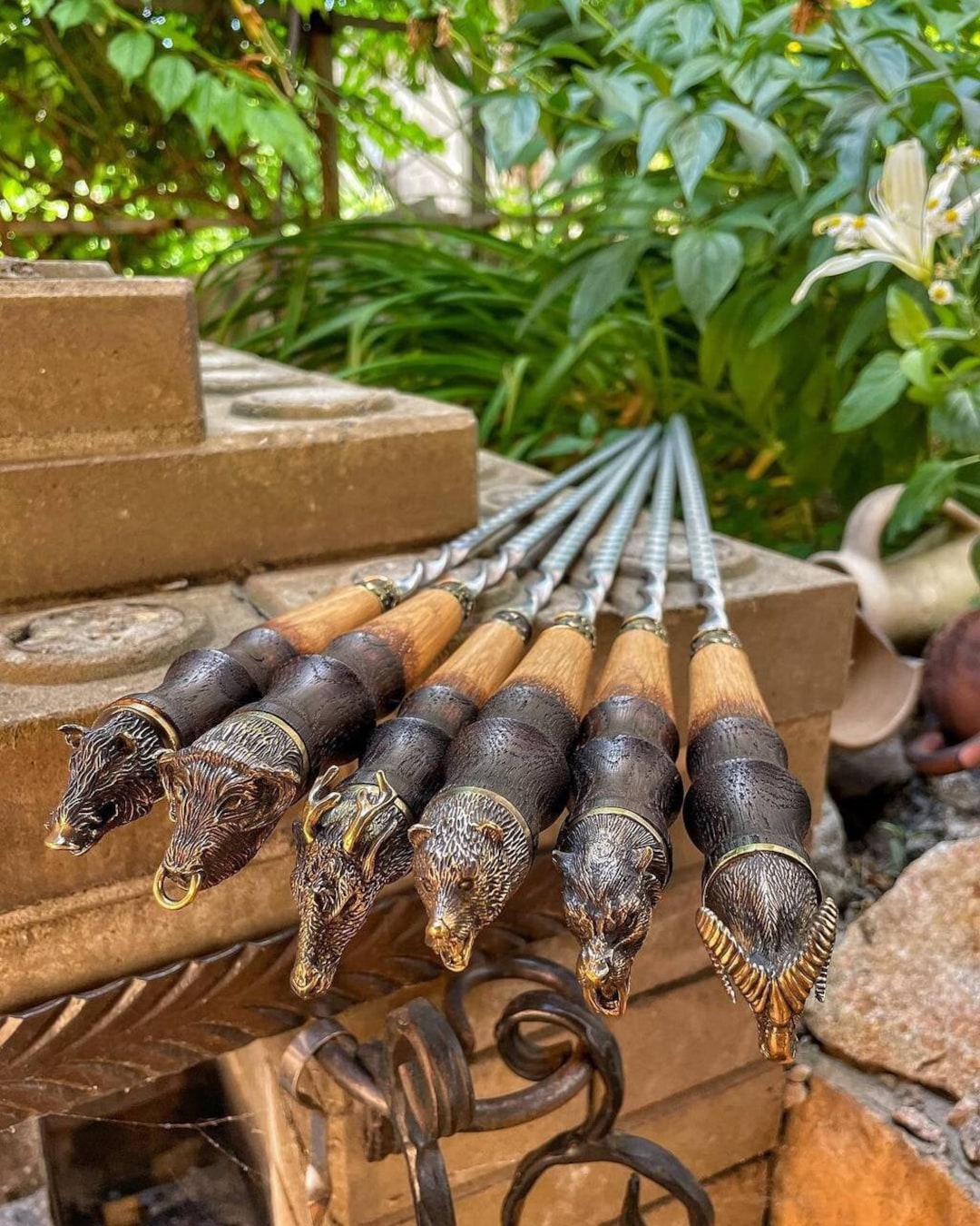 BBQ Skewers Animal Set, Stainless Steel Skewers, BBQ Accessories ...
