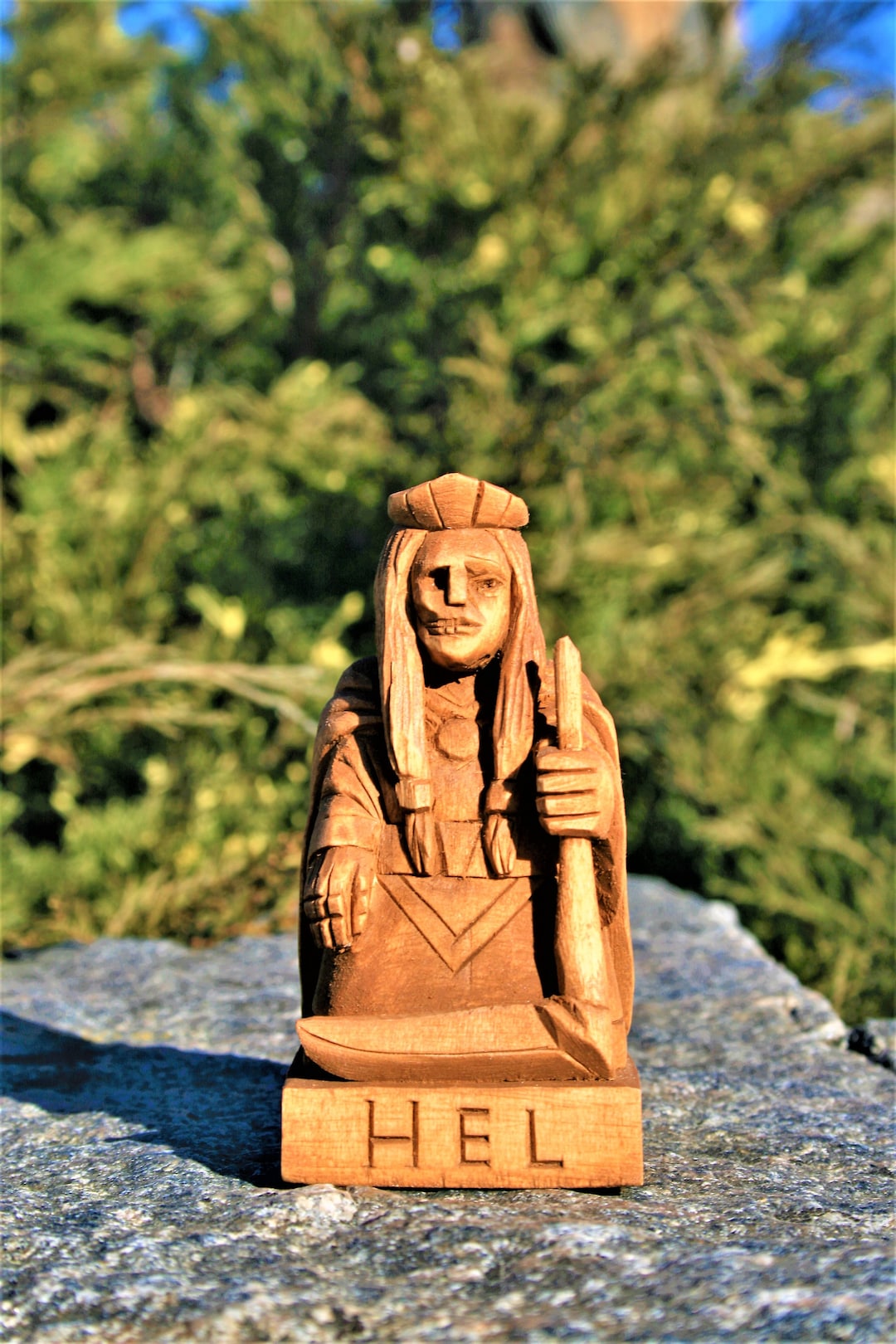 Hel Wooden Statue, Norse Goddess, Pagan Altar Figurine, Nordic ...