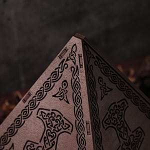 Thor Hammer Shadow Lamp, Norse Lamp, Geometric Lantern, Wood Shade ...