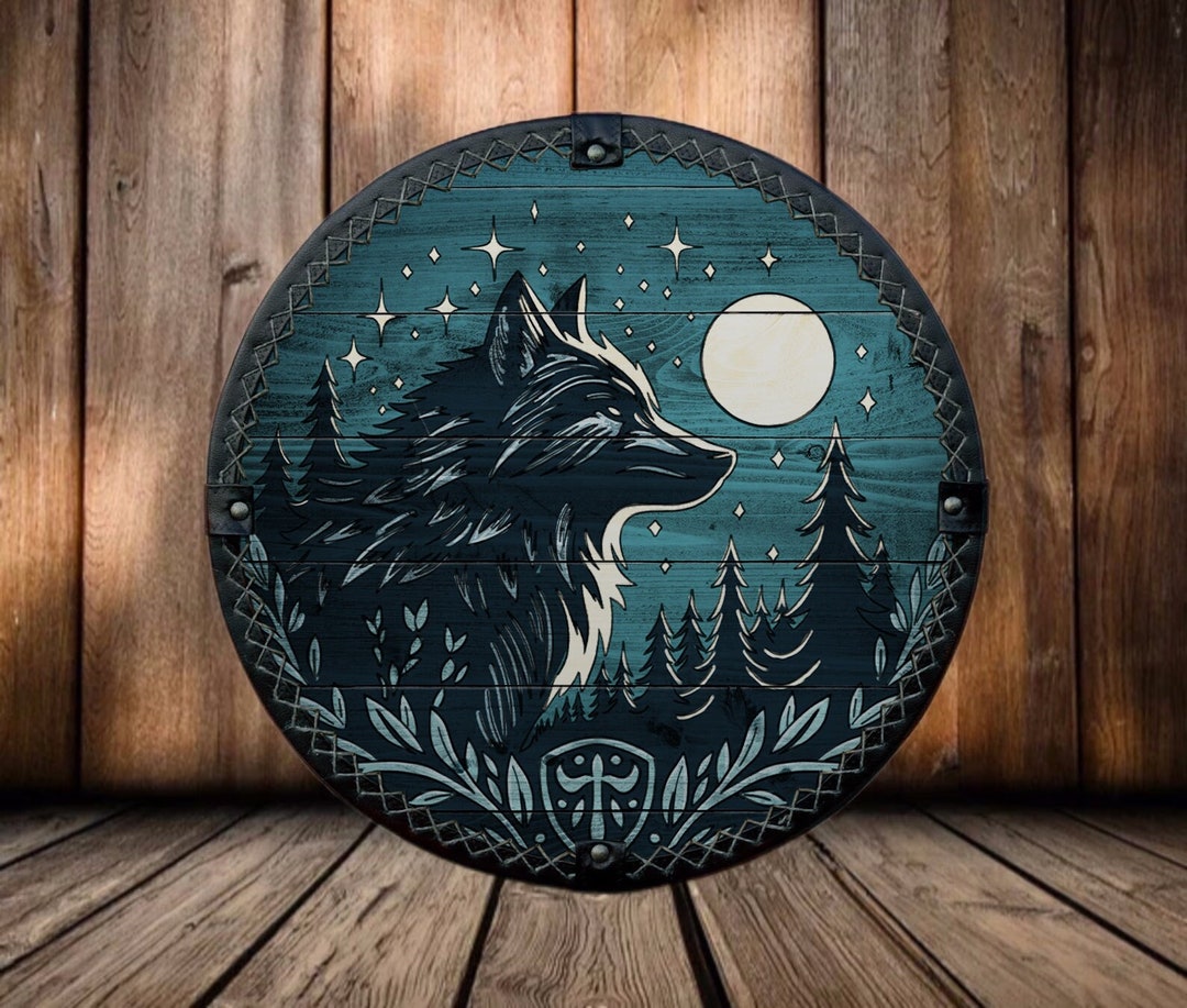 Wolf Wooden Shield, Wolf Shield, Viking Shield, Celtic Shield, Medieval ...