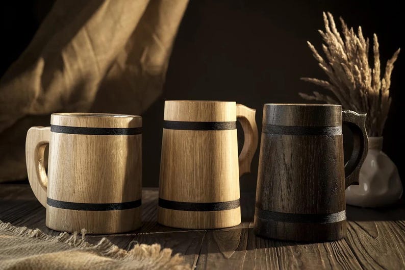 Personalized Wooden Beer Mug , Custom Gift for Beer Lovers, Wooden Beer ...