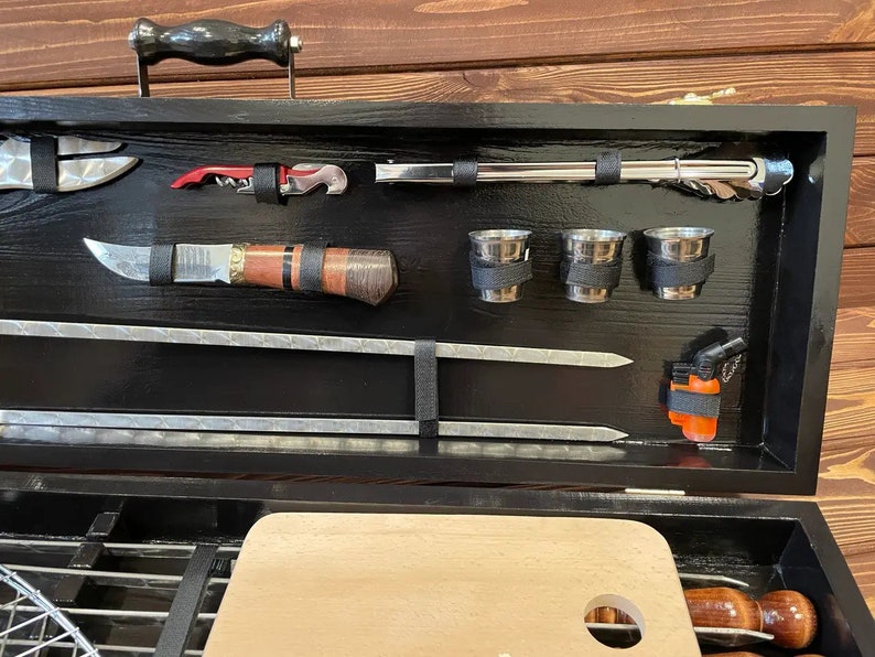 BBQ Skewers Set Fish BBQ Stainless Steel Skewers BBQ - Etsy