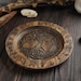 Yggdrasil Viking Wooden Plate With Runes, Rustic Nordic Home Decor ...
