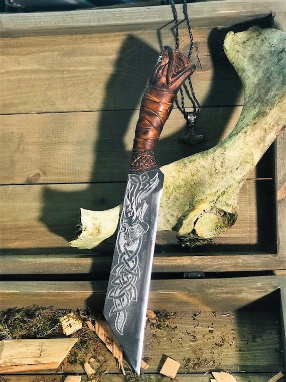 Jormungandr Norse Scramsax Viking Knife | Etsy Canada